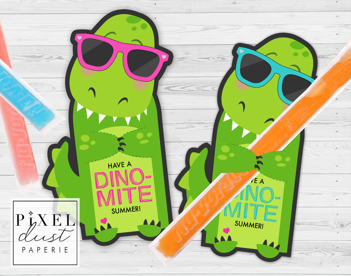 Hava a DINO-MITE Summer, End of the Year Student Popsicle Treat Cards ...