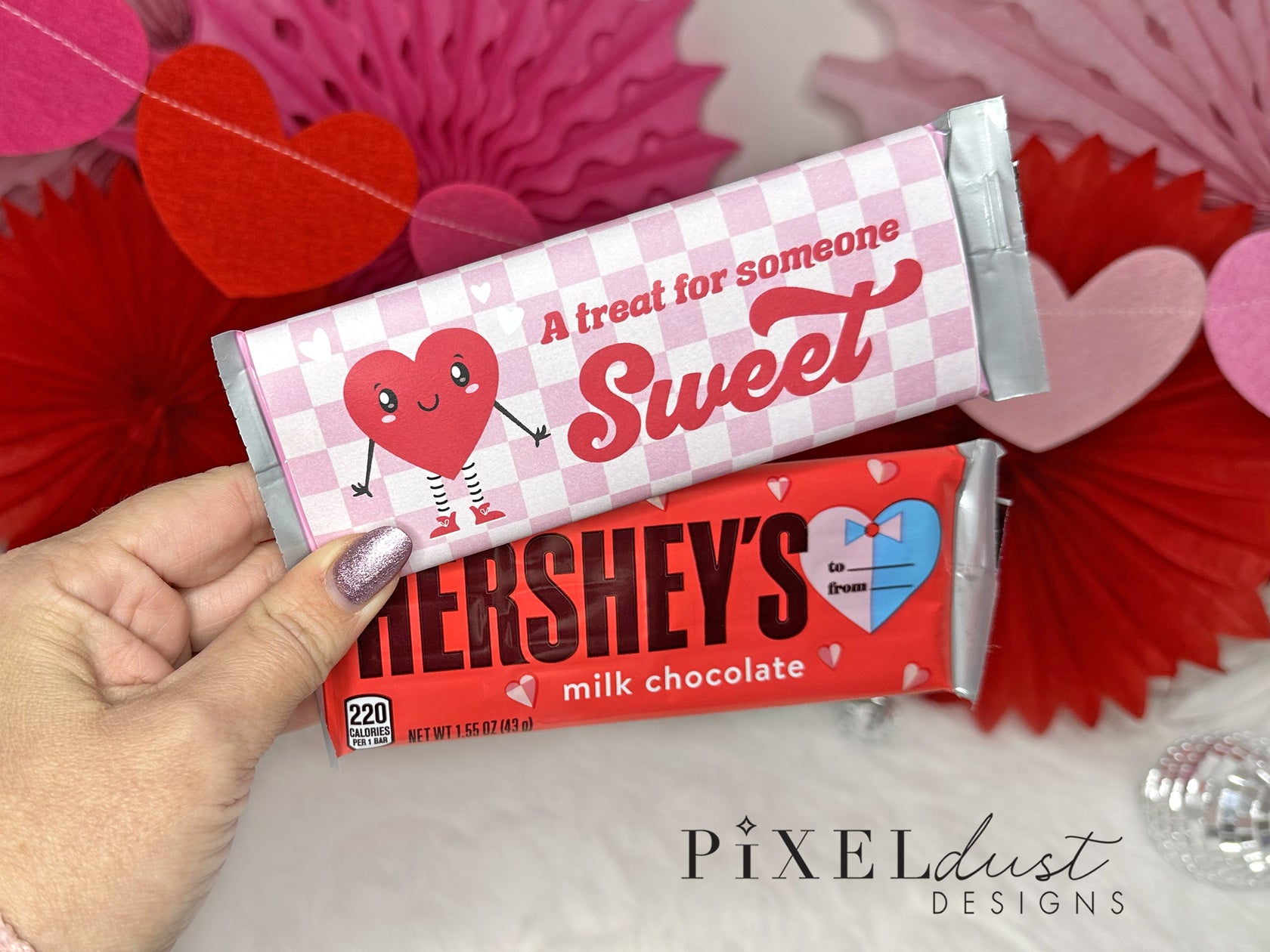 Printable Valentine Candy Bar / Gift Card Wrappers – Pixeldust Designs