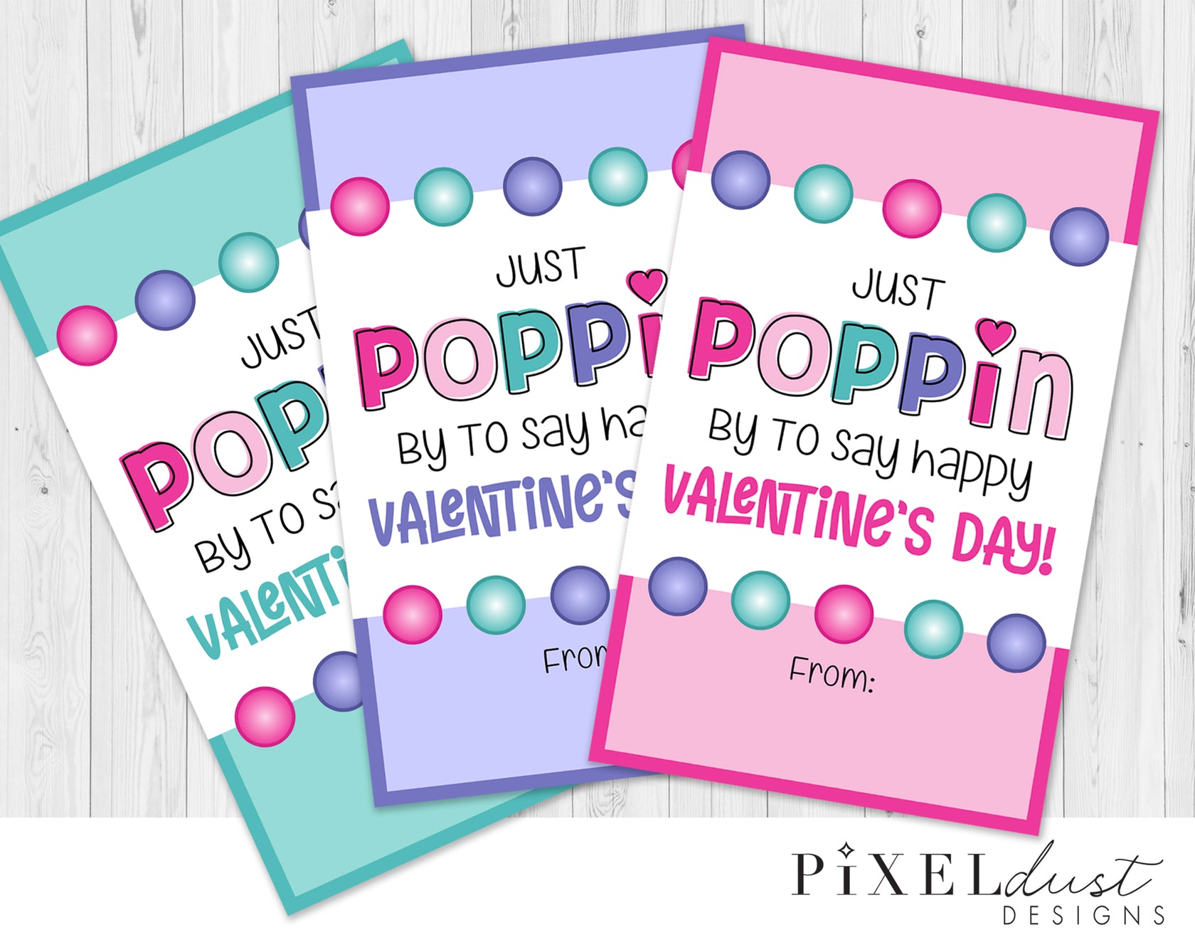 Pop-It Printable Valentine's Day Card for kids – Pixeldust Designs