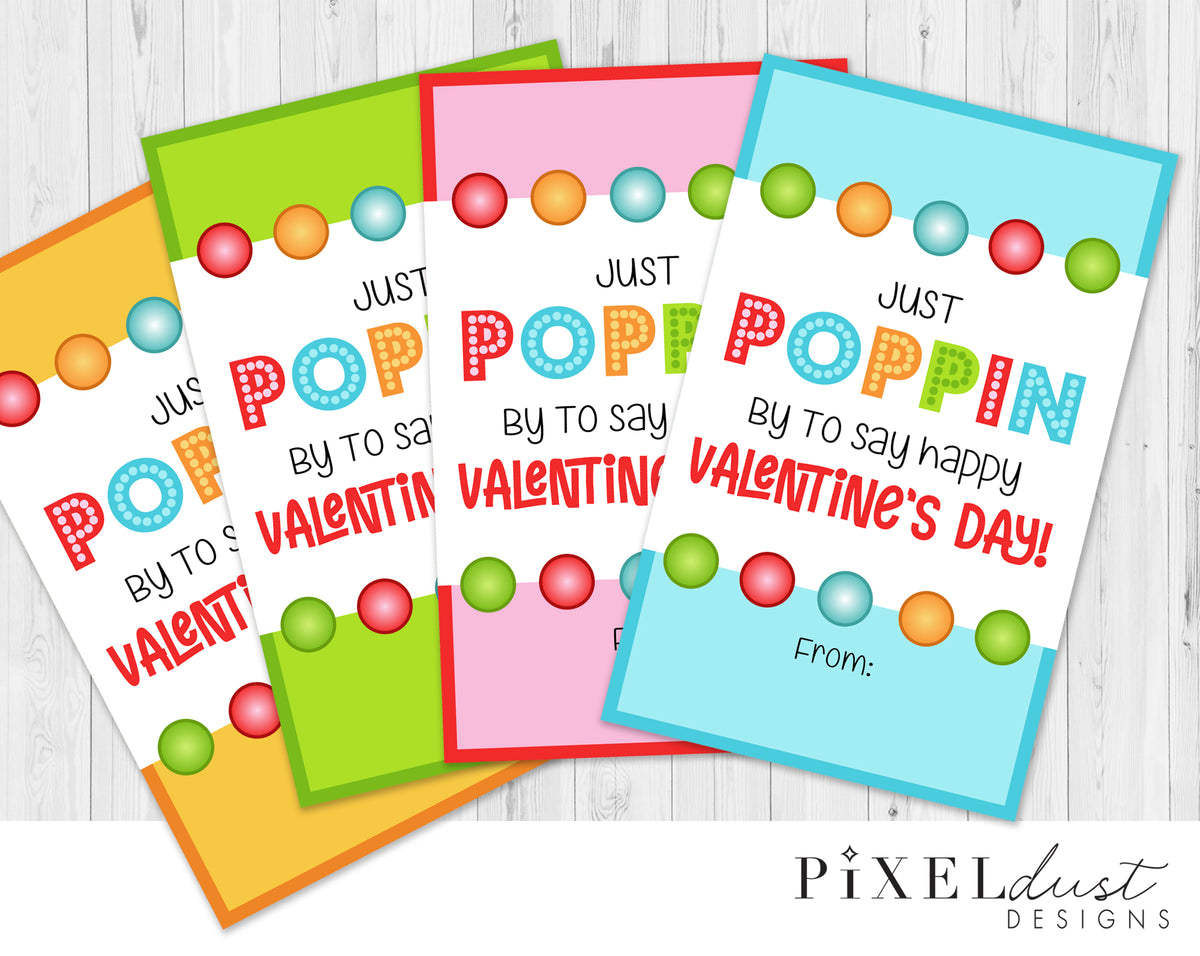 Rainbow Pop-It Printable Valentine for Kids – Pixeldust Designs